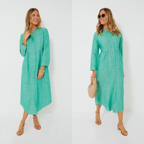 Tuckernuck | Dresses | Tuckernuck New Sea Green Linen Lydell Coastal ...